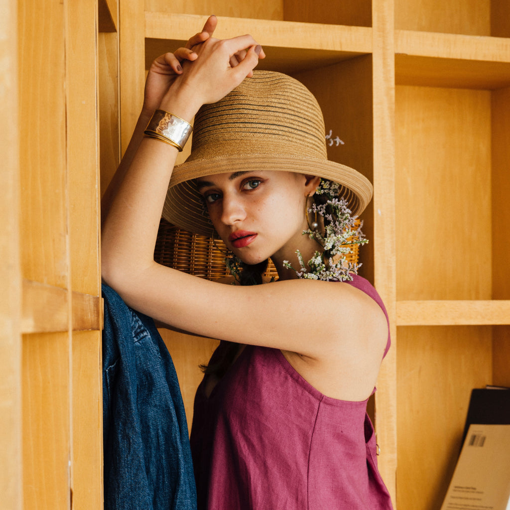 Paper Braid Sheer Down Brim Hat | marihoja