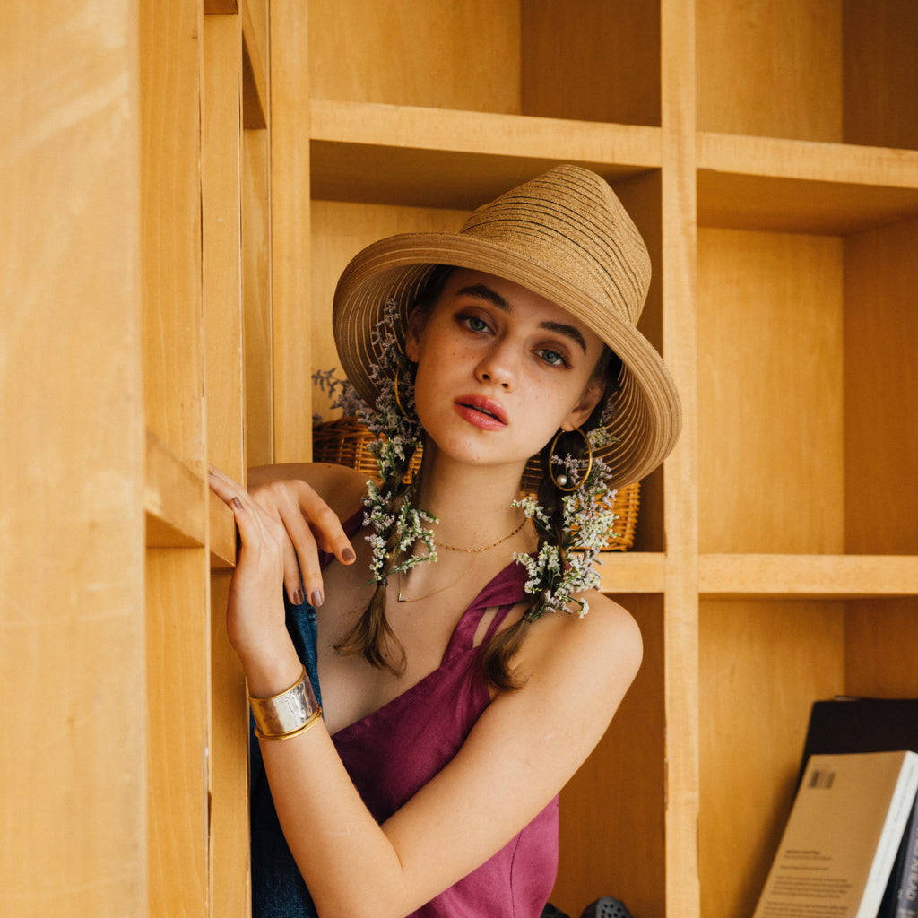 Paper Braid Sheer Down Brim Hat | marihoja