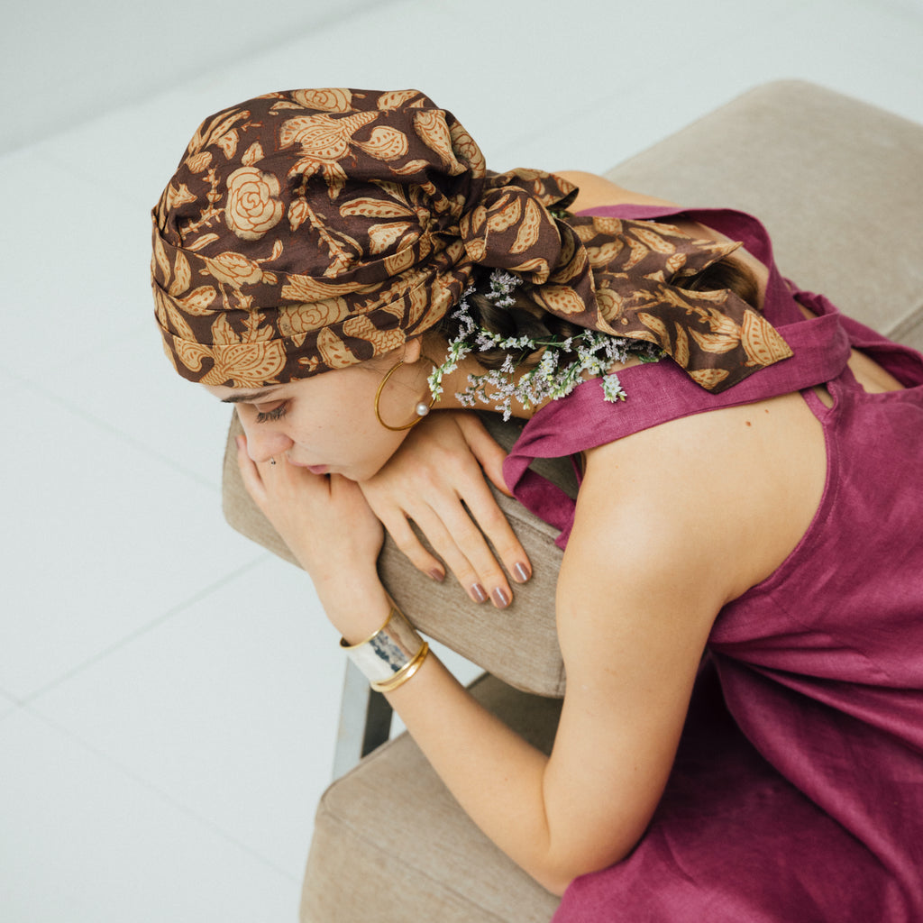 Vintage India Silk Turban Hat | marihoja