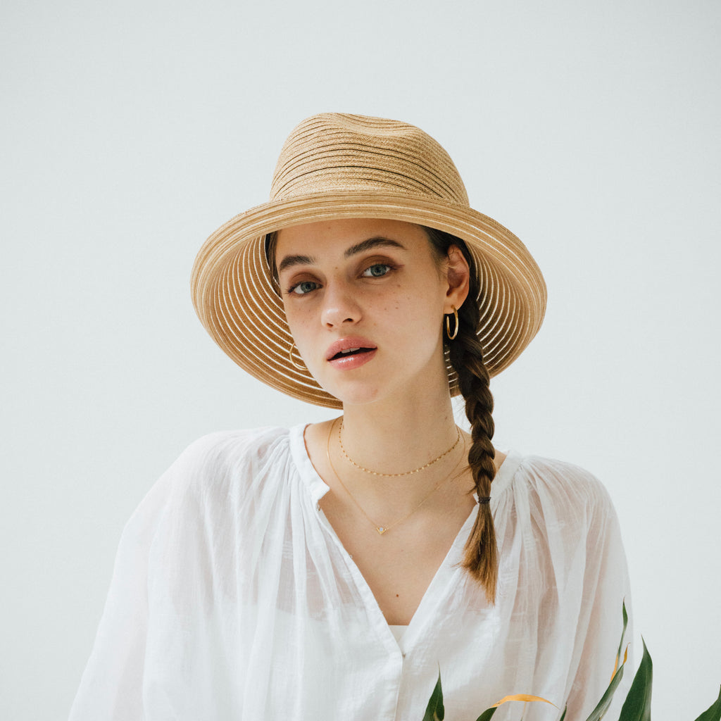 Paper Braid Sheer Down Brim Hat | marihoja